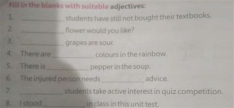 Fill In The Blanks With Suitable Adjectives 1 StudyX