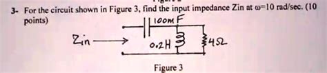 Solved For The Circuit Shown In Figure Find The Input Impedance Zin At Rad Sec