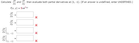 Solved Calculate Xf And Yf Then Evaluate Both Partial Chegg