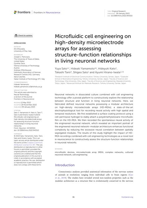 pdf microfluidic cell engineering on high density microelectrode