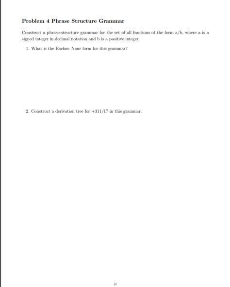 Solved Problem Phrase Structure Grammar Construct A Chegg Com