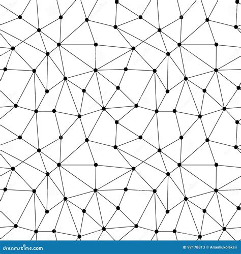Abstract Geometric Seamless Pattern Dots And Lines Stock Vector