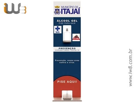 Totem Pedalgel Dispensador de Álcool Gel Tipo Estação de Higienização