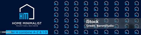 A에서 Z까지의 문자 H와 1에서 9까지의 숫자를 결합한 홈 디자인 세트 벡터 일러스트 레이 션 개발에 대한 스톡 벡터 아트 및 기타 이미지 Istock