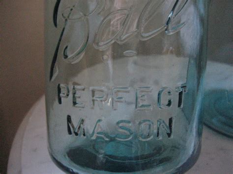 Set Of Vintage Ball Canning Jars 2 Blue Glass Fruit Jar Canisters With