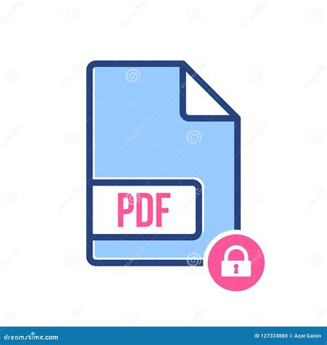 Pdf Document Icon Pdf Extension File Format Icon With Padlock Sign