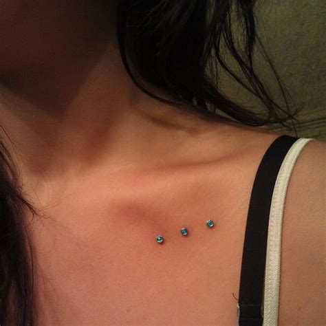 Pin By Kellie Sadler On Dermal Piercings Collar Bone Piercing Dermal Piercing Microdermal