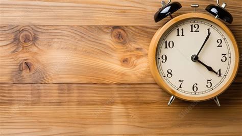 Alarm Clock Against Wooden Textured Powerpoint Background For Free Download Slidesdocs