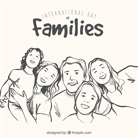 Fondo De Familia Feliz Dibujada A Mano Descargar Vectores Gratis