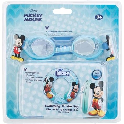 Disney Mickey Swimming Ring And Goggles Set Sameo