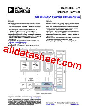ADSP BF606BBCZ 4 Datasheet PDF Analog Devices