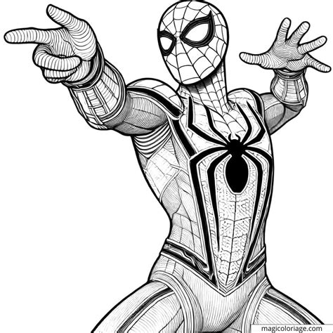 Dibujo Para Colorear Spiderman En Pose Dramática