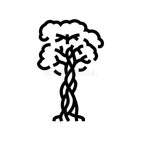 Strangler Fig Jungle Amazon Icon Color Illustration Stock Vector