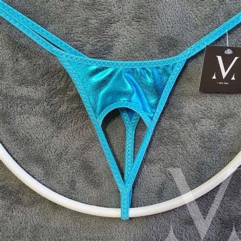 Deo Metallic Azure Turquoise Mv 6558y Extreme Open Mens Tanga String