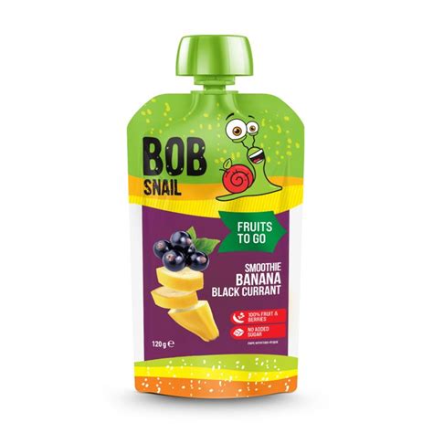 Дитяче фруктове пюре Bob Snail Смузі Банан чорна смородина 120 г