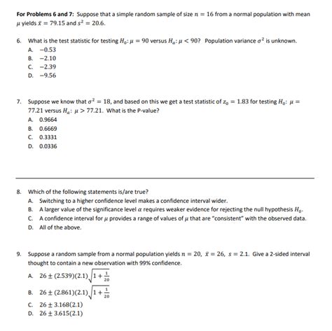 Solved For Problems And Suppose That A Simple Random Chegg Com