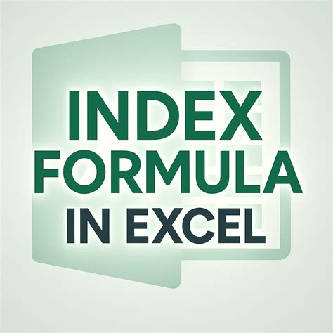 How To Use Index Formula In Excel