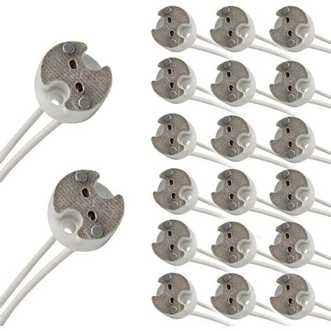 20pcs Mr16gu53g4 Mr11 Bi Pin Socket Base Ceramicwire 59 Tools And Home Improvement
