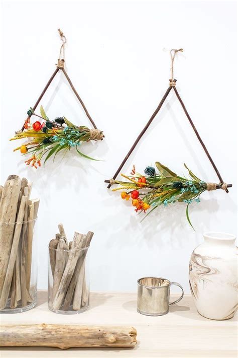 DIY Twig Triangle Wreaths A Pretty Fix Diy Nature Decor Twig