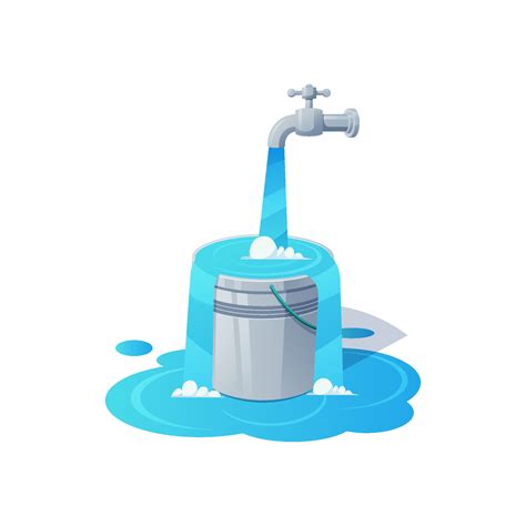 Illustration Fill The Bucket Until It Overflows Vector Image 14071352 Vector Art At Vecteezy