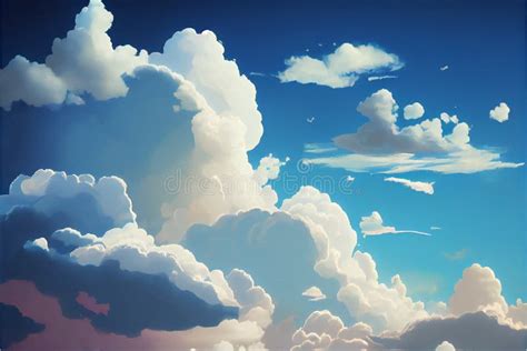 Bright Cloudy Sky Generative Ai Stock Illustration Illustration Of