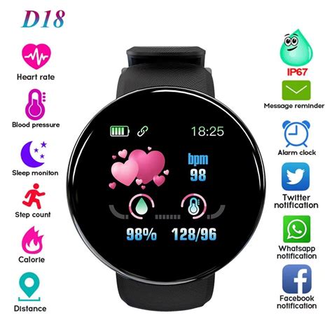 Relógio Inteligente Smartwatch Redondo D18 Unissex Esportivo para