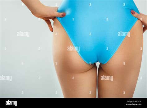 Female Buttocks Woman In A Swimsuit Close Up Photo From Behind Stock