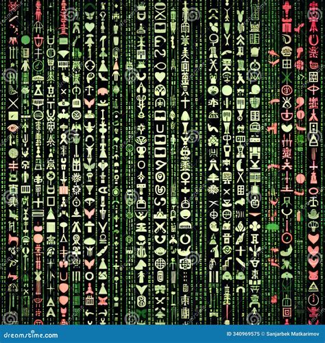 Matrix Code Cultural Symbols Cultural Symbols And Icons Encoded Stock