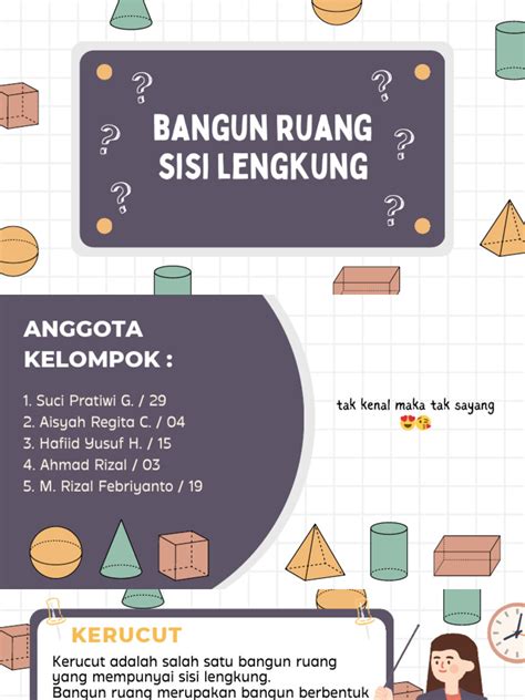 Colorful Illustrative Solid Figure Math Quiz Activity Presentation