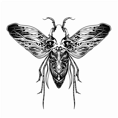 곤충의 스케치 프리미엄 벡터