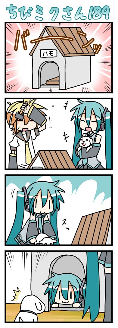 Hatsune Miku Kagamine Len Chibi Miku And Hamo Vocaloid Drawn By Minamicolorfulpalette