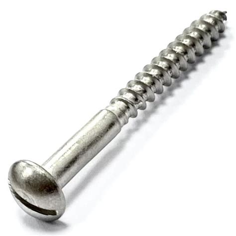 no 6 x 1 1 2 slotted round woodscrews stainless steel a2 304 din 96