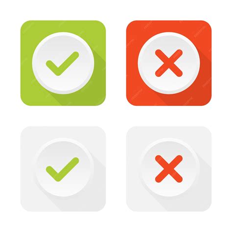Premium Vector Choice Icon Vector Button Set Green Check Mark And Red Cross Symbol For Right