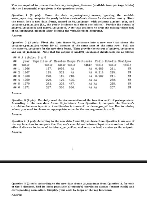 Solved Coding In R Dataset Accessed Through ``` R