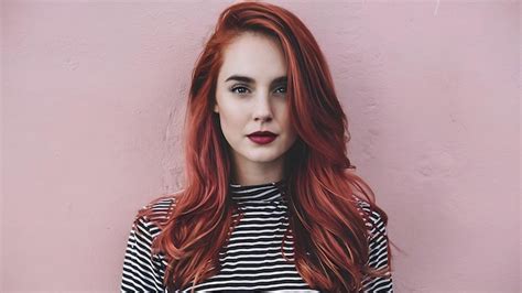 Premium Photo Beautiful Pretty Woman With Long Red Hairs Isolated On