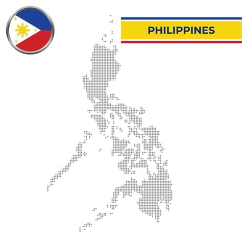 Dotted Map Of Philippines With Circular Flag 28593273 Vector Art At