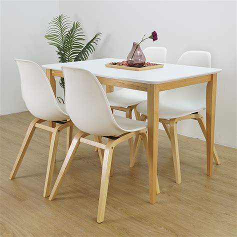 Loft Design Mosee Scandinavian 4 Seater Dining Set Set Meja Makan