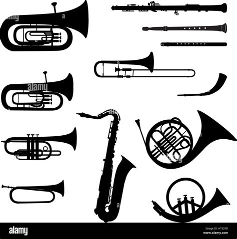 Music Instruments Vector Set Musical Instrument Silhouette On White