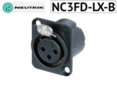 Neutrik Nc3fd Lx B Gold Plated Female 3p Xlr Chassis Socket