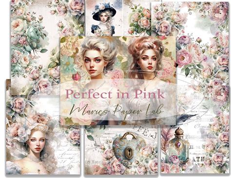 SHEET Pink Collection Shabby Chic Vintage Shabby Chic Journal Etsy