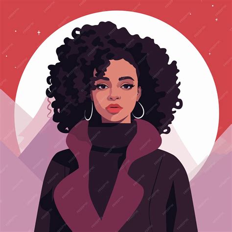 Premium Vector Black Woman Portrait Vector Illustration