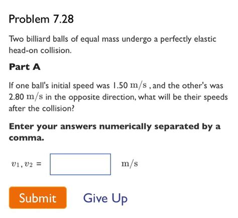 solved two billiard balls of equal mass undergo a perfectly