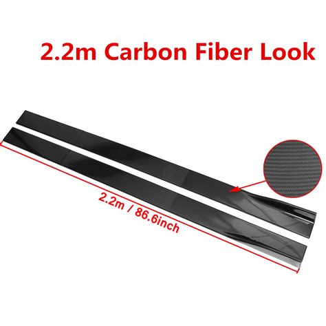 86 6 2 2m Black Carbon Car Side Skirt Extension Lip Splitter Lip For