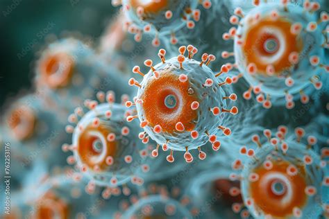Microscopic Of Herpes Zoster Shingles A Viral Infection Causing A