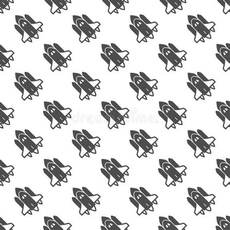 Shuttle Aircraft Launch Solid Seamless Pattern Cosmos Theme Vector Graphics Stock Illustration