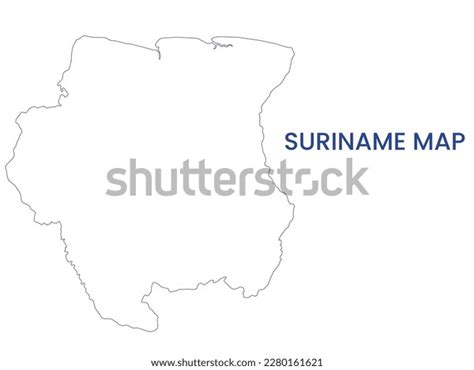 High Detailed Map Suriname Outline Map Stock Vector Royalty Free Shutterstock