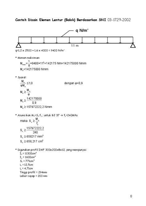 Doc Struktur Baja I 4 Contoh Desain Elemen Lentur