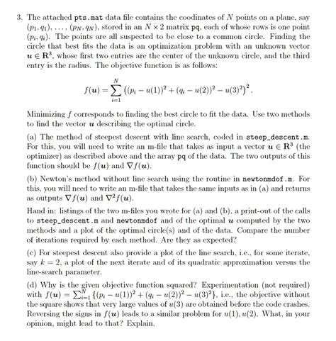 Solved The Attached Ptsmat Data File Contains The Coordinates Of N