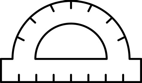 Black Line Art Protractor Scale Flat Icon 24155227 Vector Art At Vecteezy