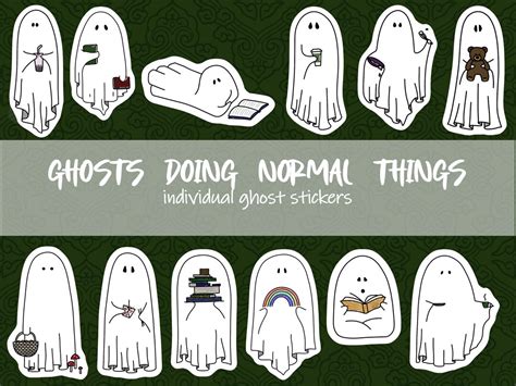 Ghosts Doing Normal Things Stickers ~ Ts ~ Journaling ~ Scrapbooking